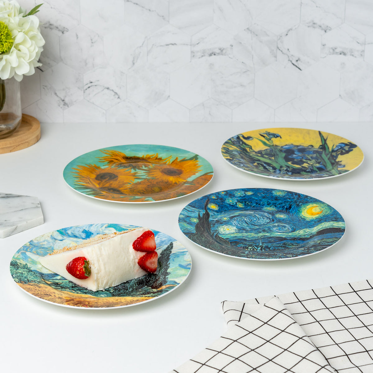 Van Gogh set of 4 Dessert Plates | McIntosh Shop