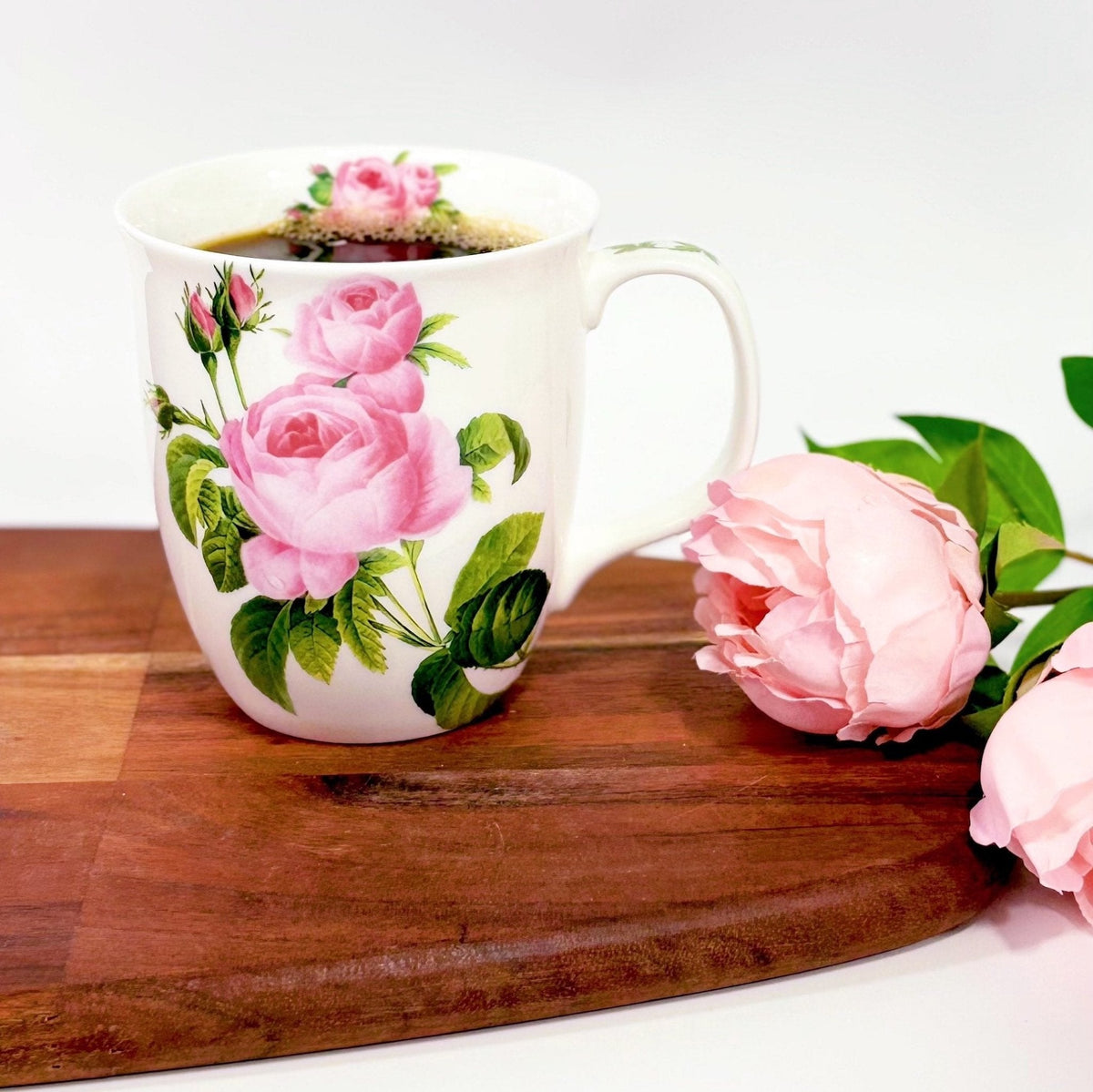 Botanical Flowers Pink Rose Java Mug | McIntosh Shop
