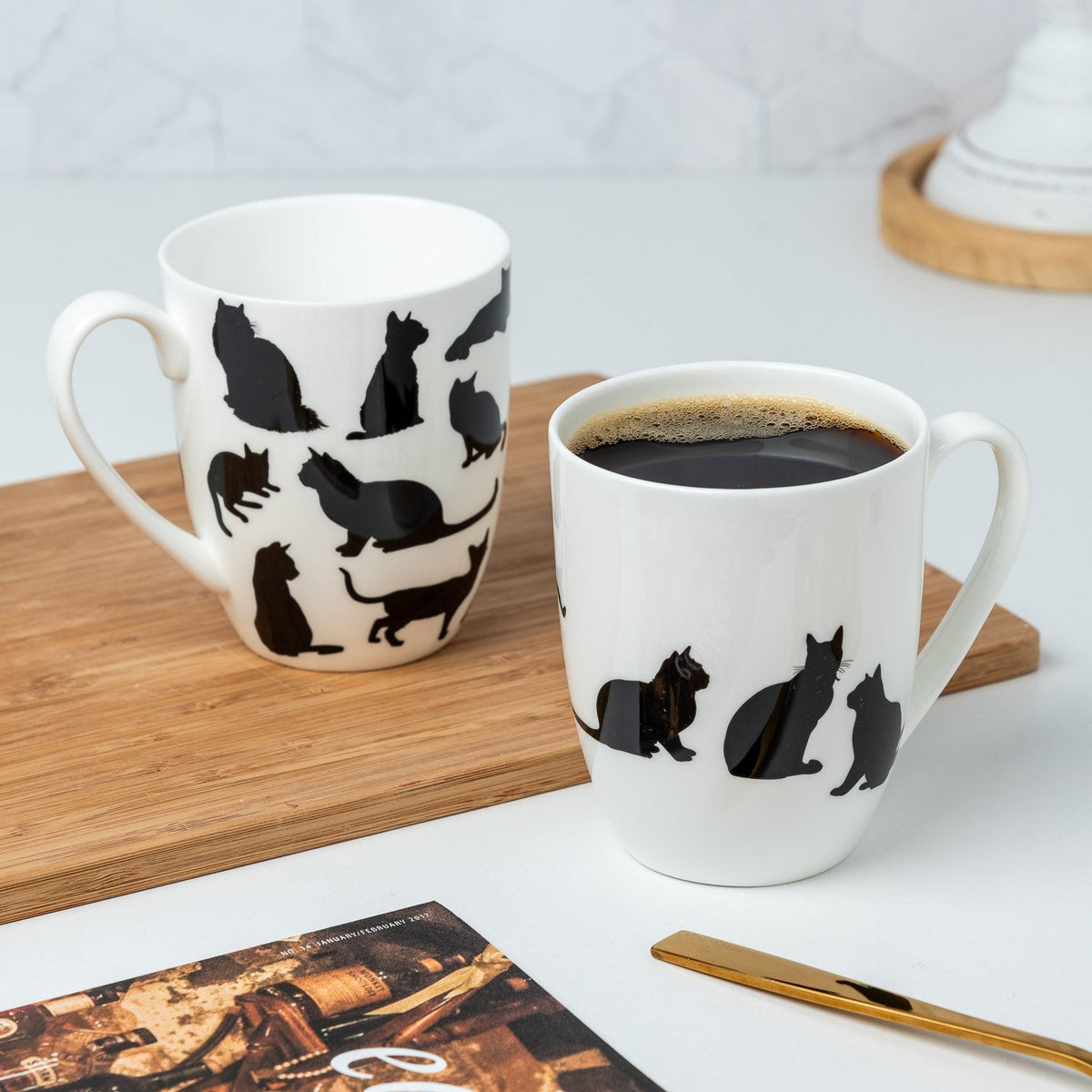 Cat Silhouette Mug Pair | McIntosh Shop